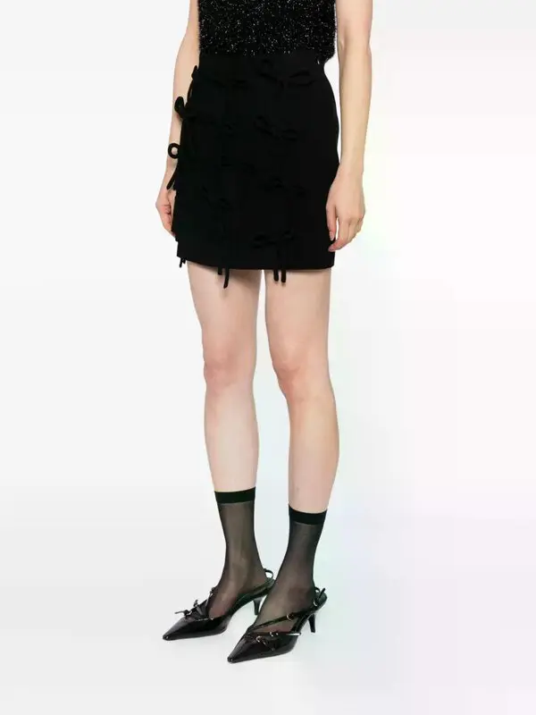 MSGM Bow Embellished Mini Skirt