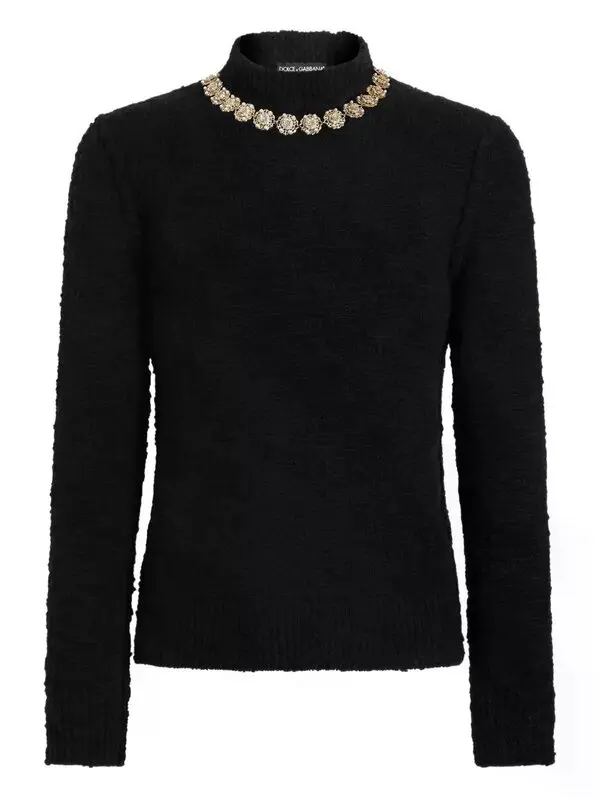 Dolce & Gabbana Embellished Neck Sweater