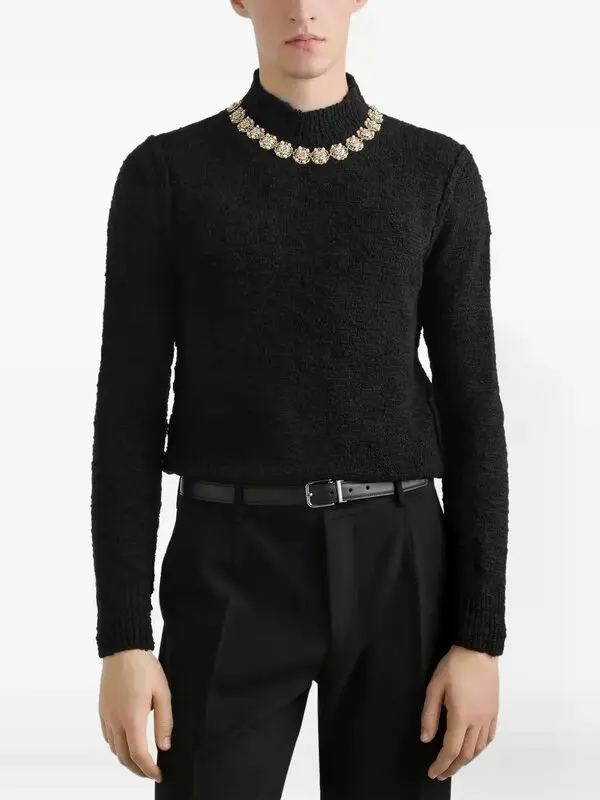 Dolce & Gabbana Embellished Neck Sweater