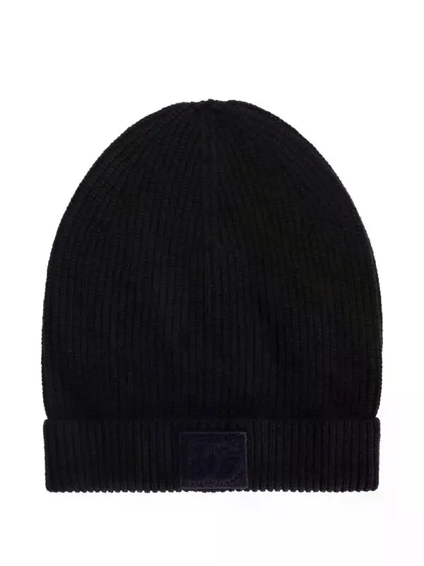 Dolce & Gabbana Ribbed Beanie With Logo Patch
