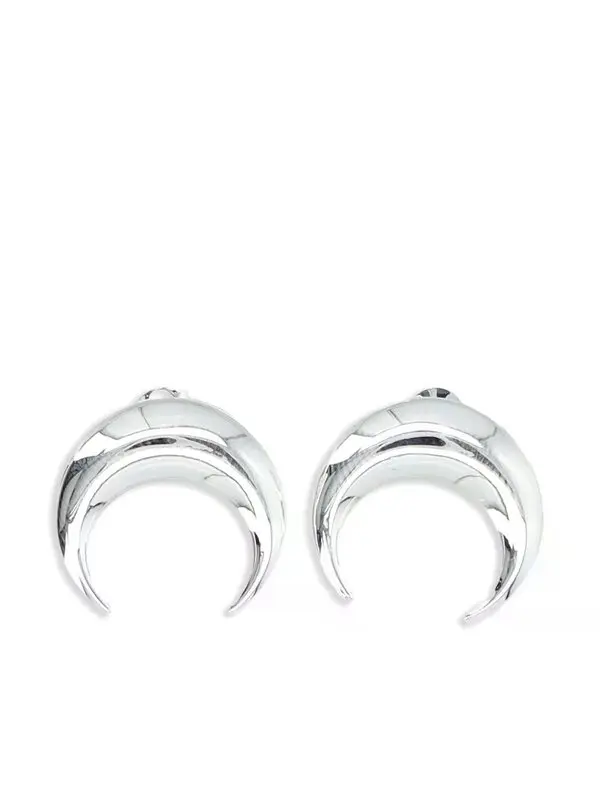 MARINE SERRE Tone Moon Studs Earrings - Silver