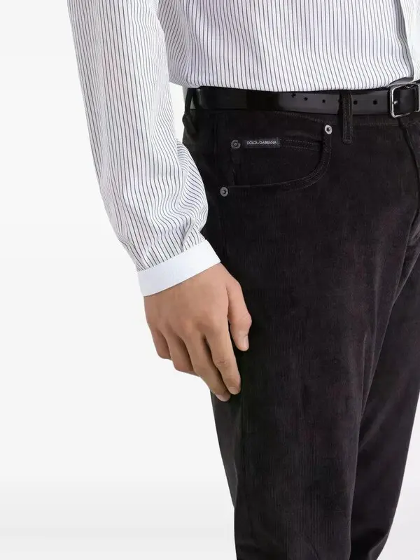 Dolce & Gabbana Corduroy Logo Plaque Trousers