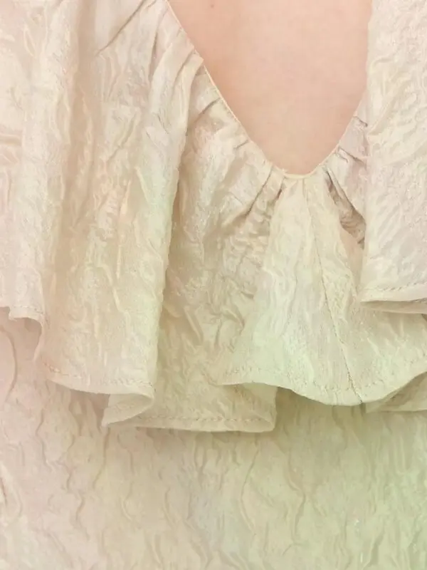 CUSTOMMADE Frill-detail Cotton-blend Mini Dress - Neutrals