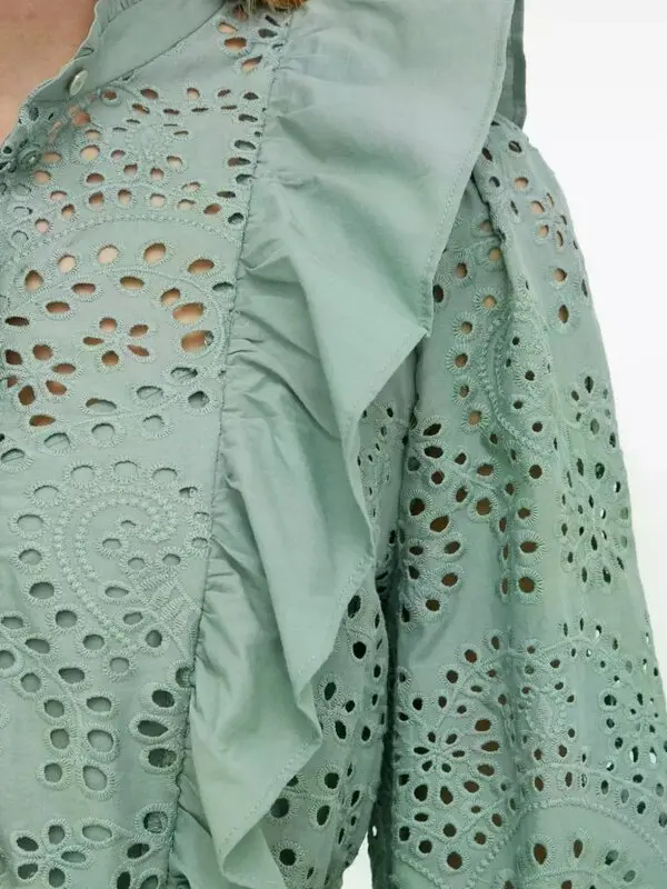 BRUUNS BAZAAR Eyelet-embroidered Ruffle Mini Dress