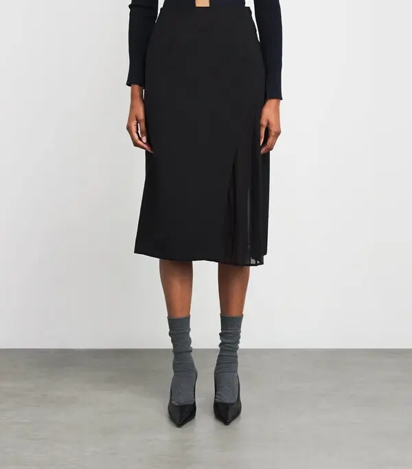 Claudie Pierlot Pleated Panel Midi Skirt