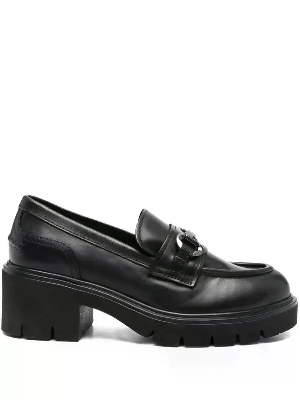 NEROGIARDINI Chain Detail Platform Loafers - Black