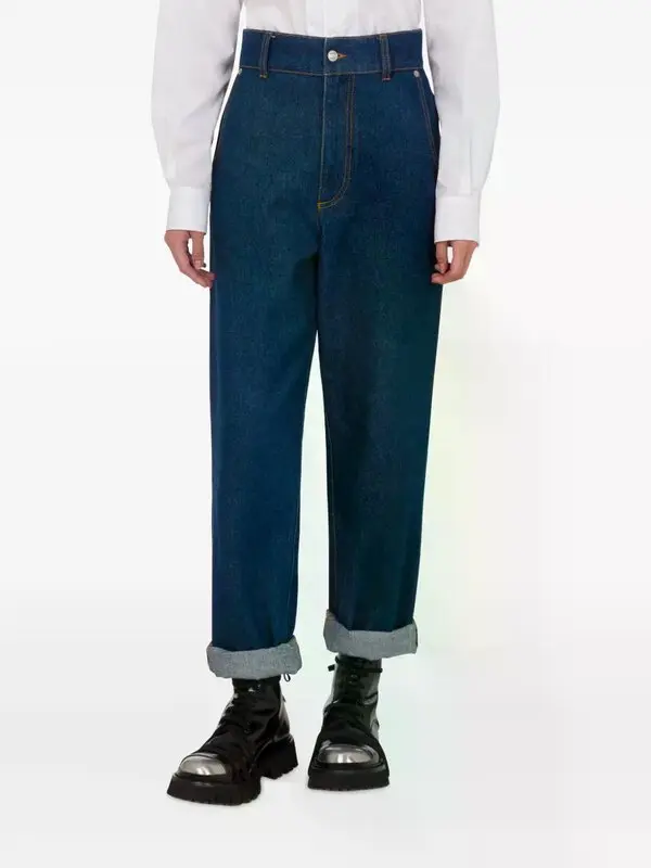 Moschino High Waist Cuffed Jeans