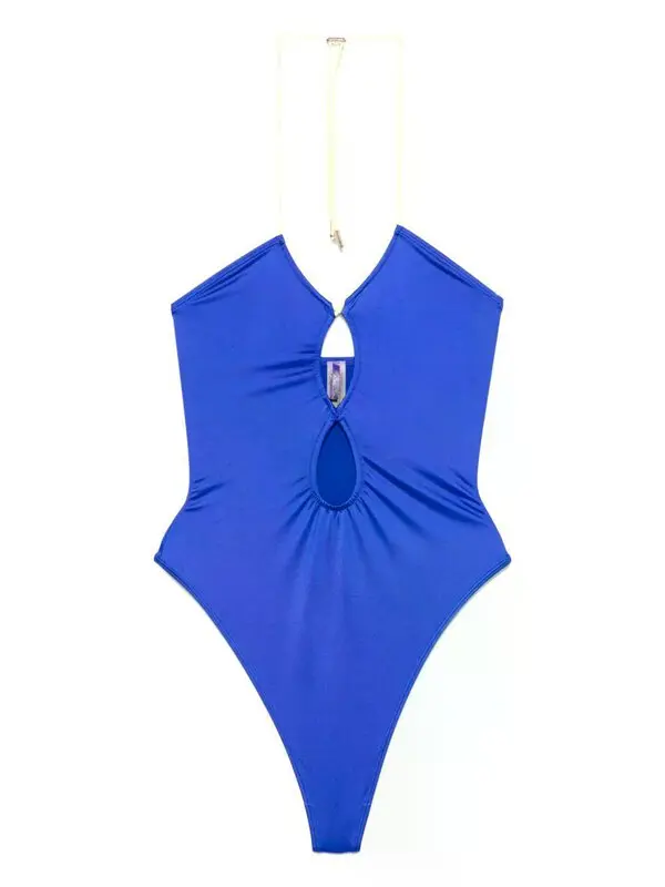 MAISON CLOSE Halterneck Thong Swimsuit - Blue