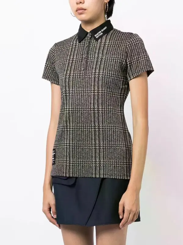 MASTER BUNNY EDITION Plaid Logo-patch Polo Shirt