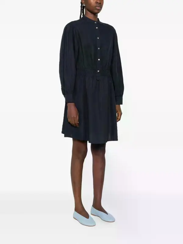 Marc O'polo Dark Linen Button-front Midi Dress