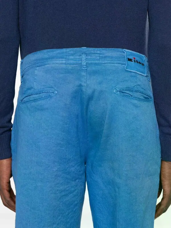 Kiton Cuffed Hem Shorts In Linen Blend