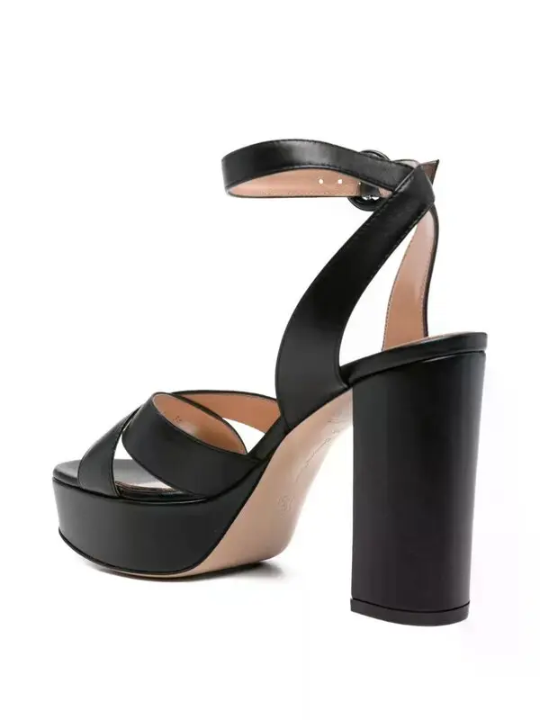 GIANVITO ROSSI 105mm Sabrina Crossover Platform Sandals - Black