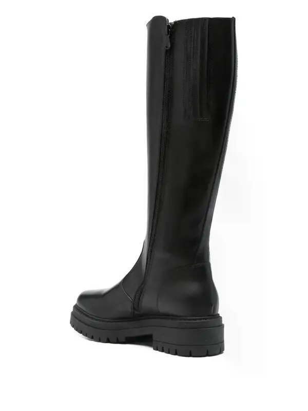 NEROGIARDINI Calf Leather Knee High Boots With Buckle Detail
