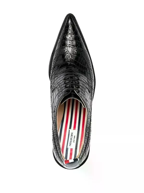 Thom Browne Crocodile Effect Longwing Heeled Brogues