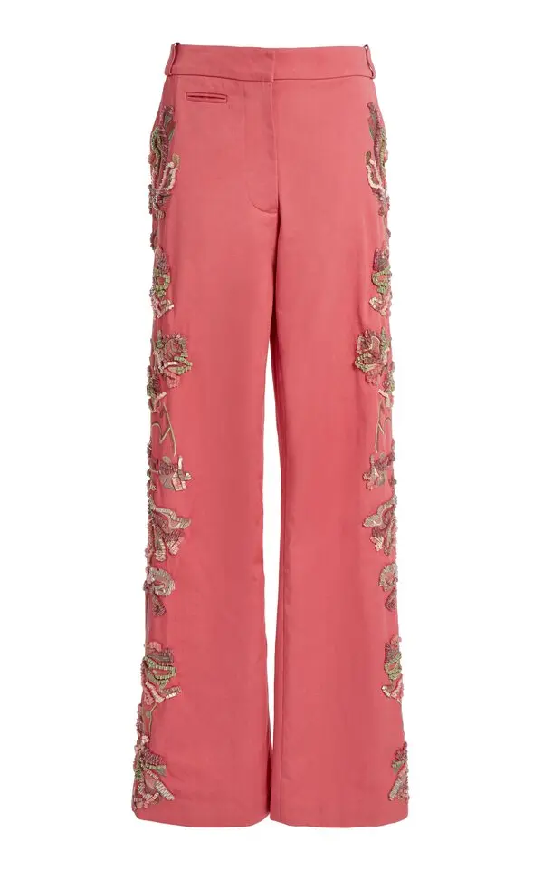 Christopher Esber Duke Embellished Wide-leg Pants - Pink
