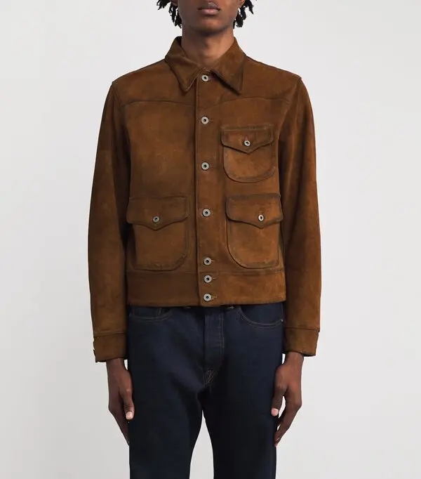 Polo Ralph Lauren Double Rl Roughout Suede Western Jacket