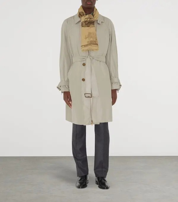 Burberry Silk-wool London Landmarks Scarf - Beige