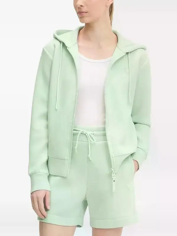 Guess Zip-front Hoodie With Embossed Logo Detail