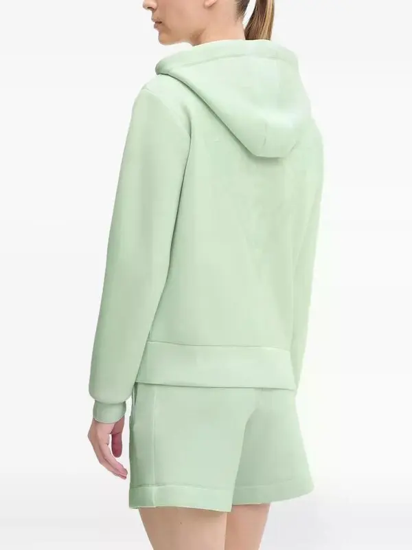 Guess Zip-front Hoodie With Embossed Logo Detail