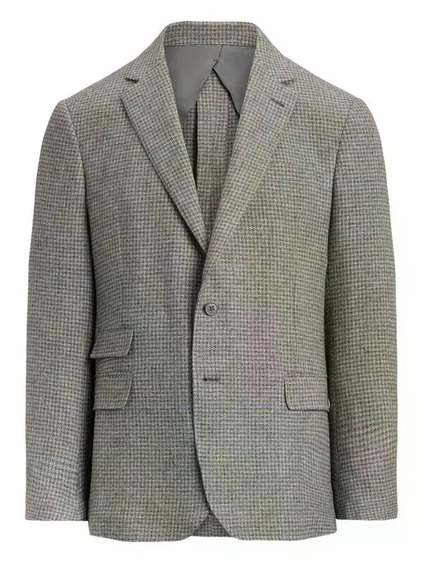 Ralph Lauren Purple Label Houndstooth Single-breasted Blazer - Grey