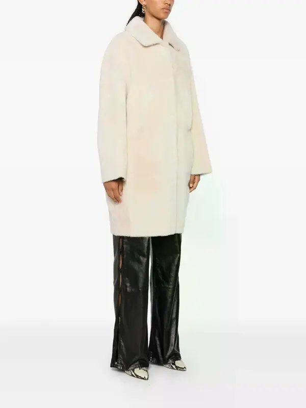 MANZONI 24 Light Beige Reversible Sheepskin Coat - Neutrals