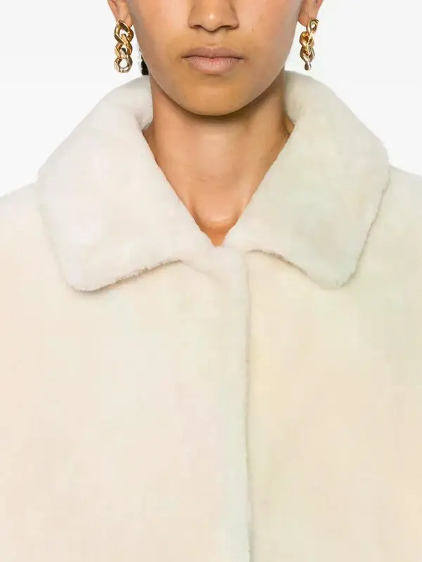 MANZONI 24 Light Beige Reversible Sheepskin Coat - Neutrals