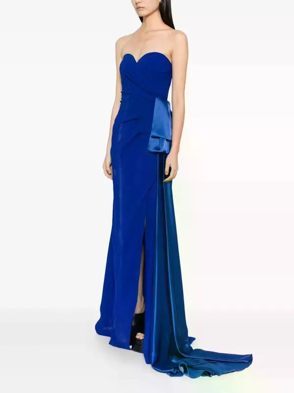 SAIID KOBEISY Strapless Sweetheart Gown With Side Slit