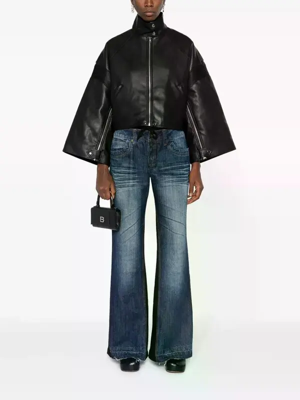 GUDU 07 Layered Effect Denim Trousers - Blue