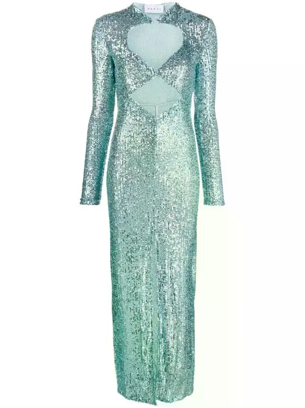Nervi Sequin-embellished Cut-out Maxi Dress - Blue