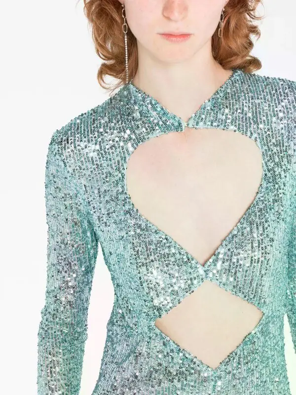 Nervi Sequin Embellished Cut-out Maxi Dress
