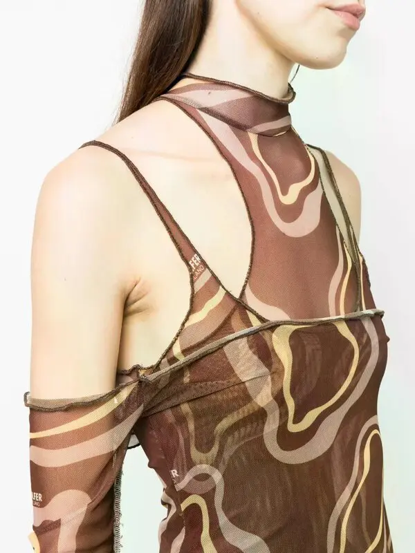 JULFER Janet Abstract Print Midi Dress