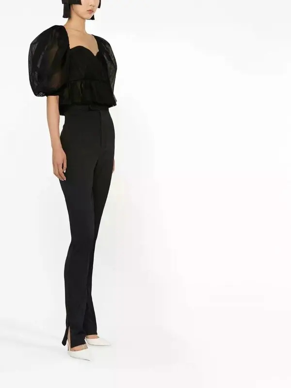 ANOUKI High-waisted Trousers With Slit Detail