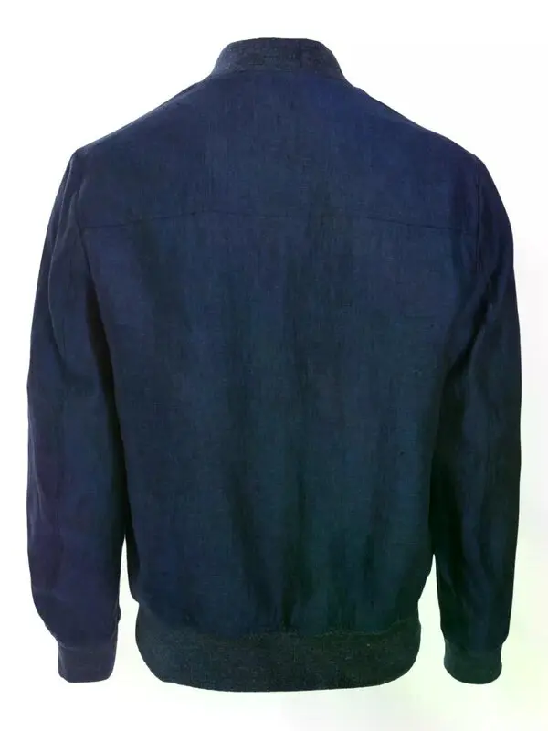 Luciano Barbera Zip-up Linen Bomber Jacket