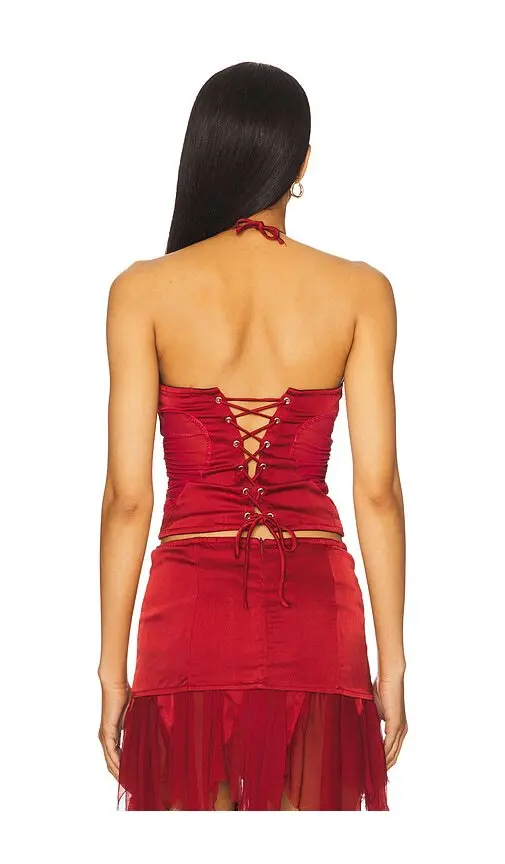 AMOR MIA Gathered Heart Halterneck Top