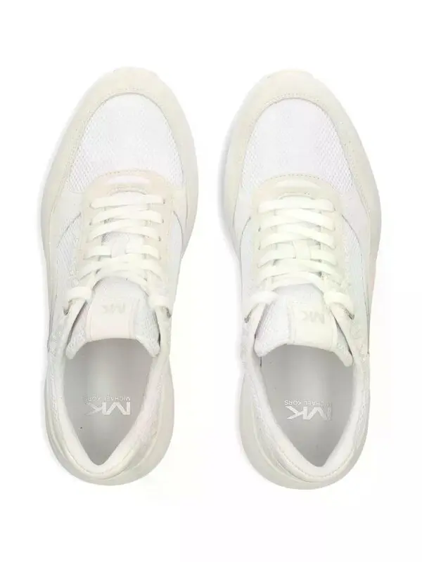 Michael Kors Logo-pattern Mesh & Suede Panel Lace-up Trainers