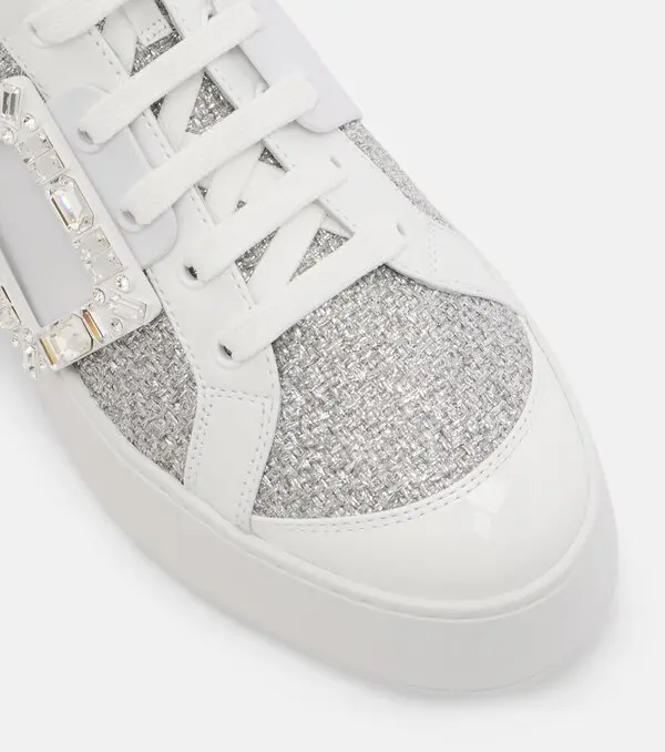 ROGER VIVIER Viv' Skate Embellished Sneakers