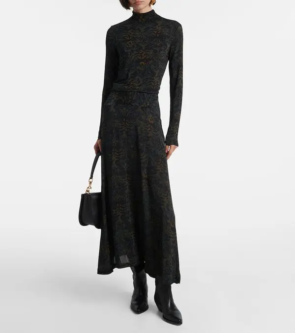 Ulla Johnson Paola Printed Jersey Maxi Skirt