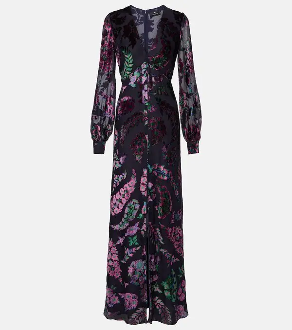 Etro Embroidered Sheer Gown - Multicoloured