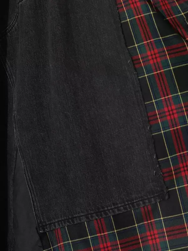 Undercover Plaid Panelled Midi Skirt
