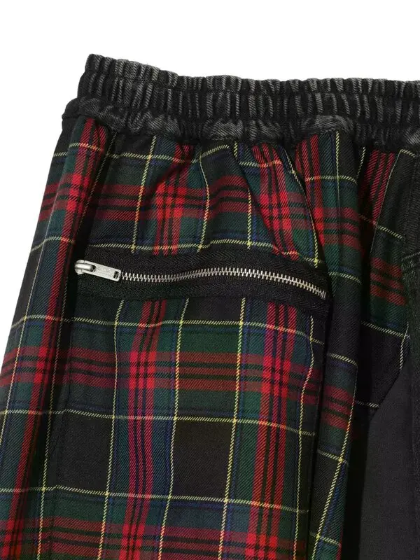 Undercover Plaid Panelled Midi Skirt