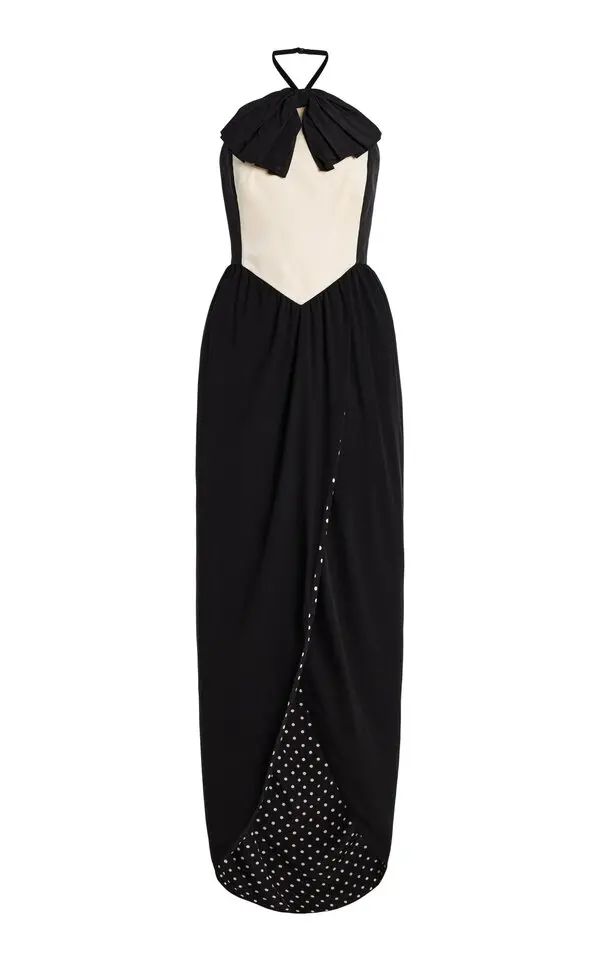 Valentino Garavani Ruffle-trimmed Silk-georgette Gown - Black