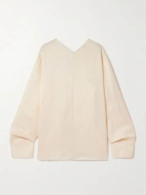 Khaite Durion Open-back Satin Top - Neutrals