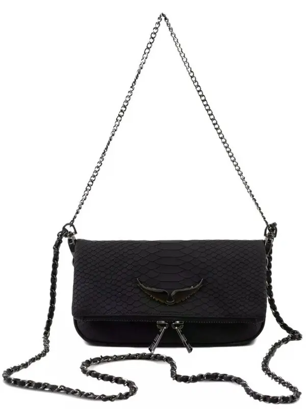 Zadig&Voltaire Snakeskin-effect Chain Cross Body Bag - Black