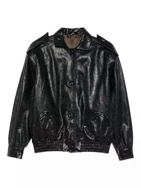 BLAZÉ MILANO Charlie Button-fastening Bomber Jacket - Black