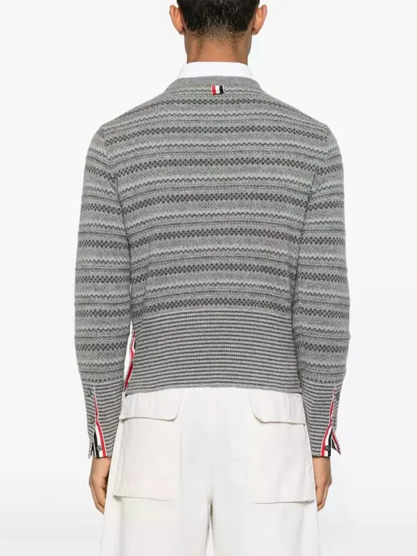 Thom Browne Fair Isle Jacquard Cashmere Crew Neck Sweater