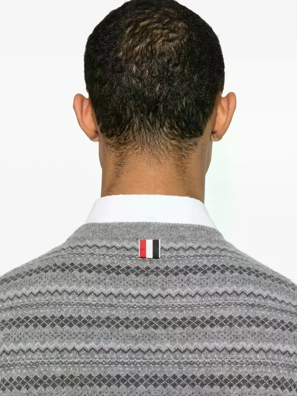 Thom Browne Fair Isle Jacquard Cashmere Crew Neck Sweater