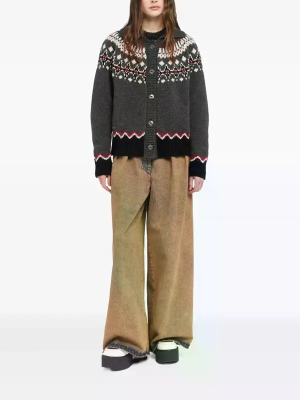Alanui Fair Isle Shawl Collar Cardigan