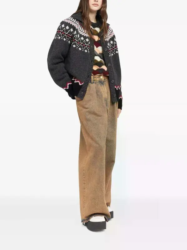 Alanui Fair Isle Shawl Collar Cardigan
