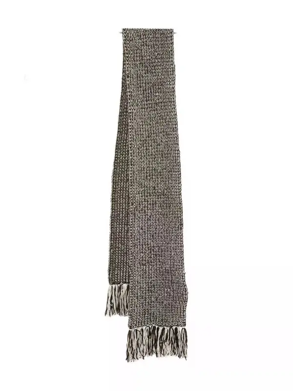 Marc O'polo Ribbed-knit Fringe Scarf - Grey