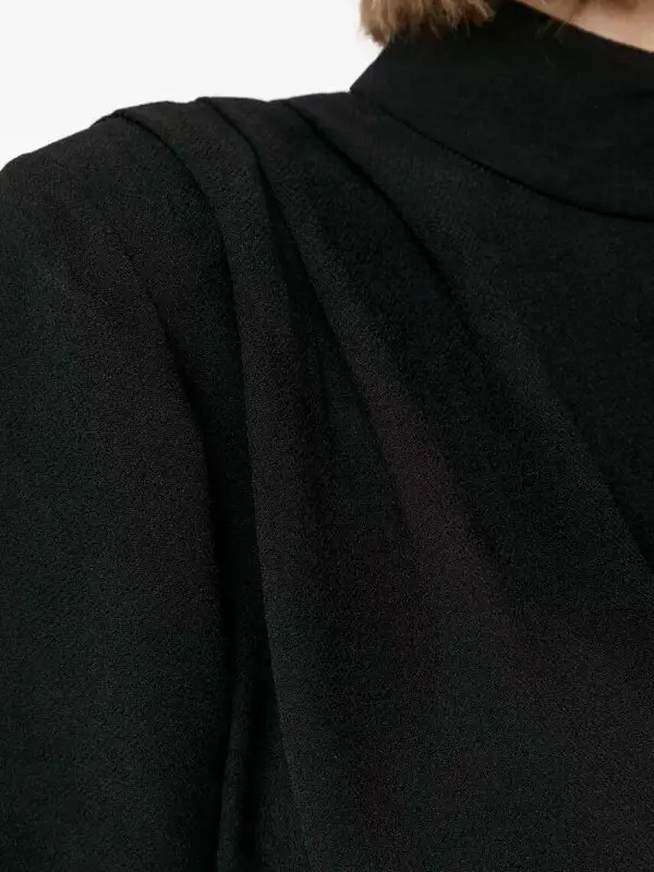NOTES DU NORD High-neck Pleated Mini Dress